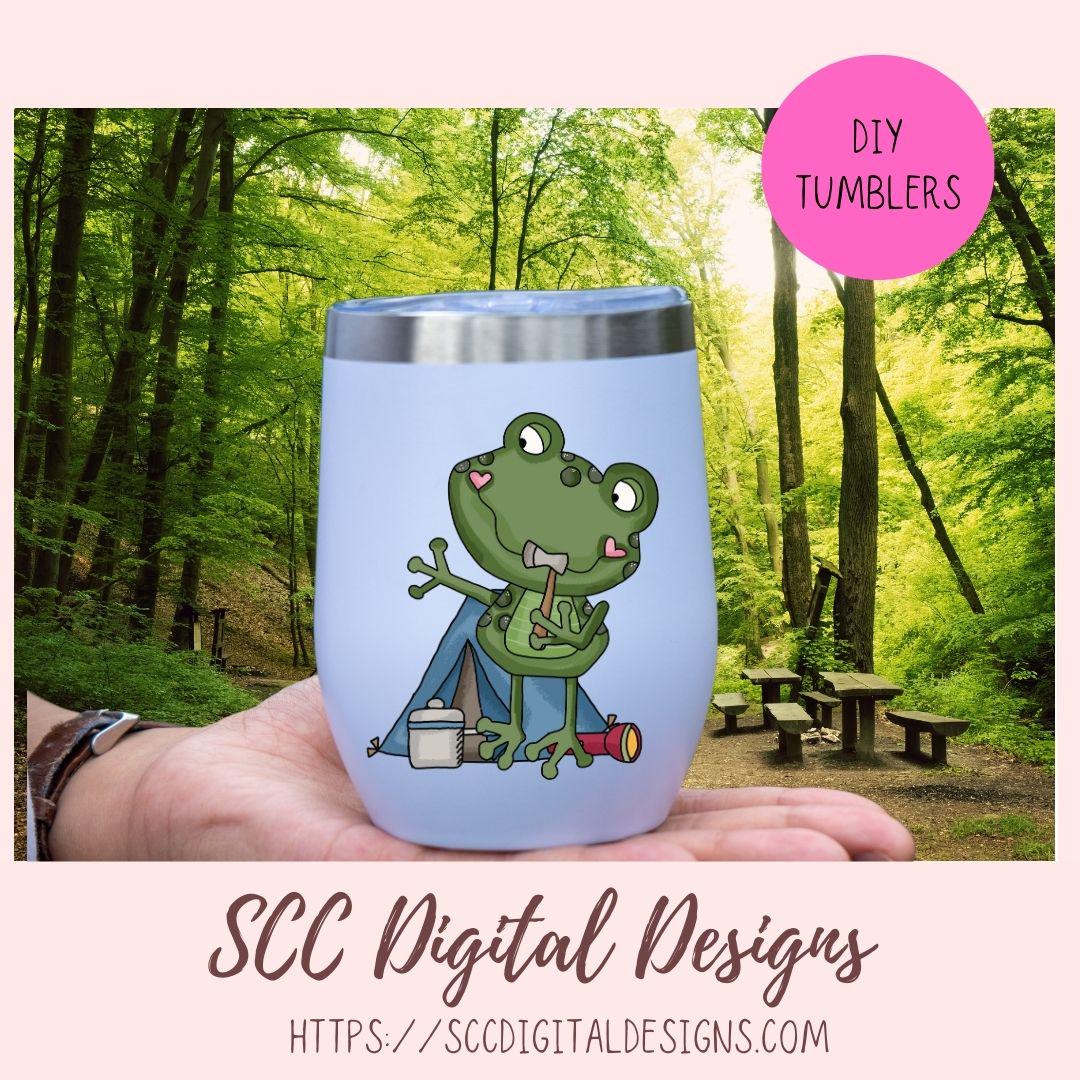 Camping PNG, Camp Life Funny Frog Clipart With Sleeping Bag, Tent ...