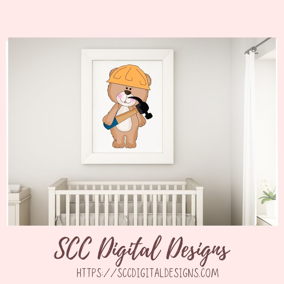 Construction Bears Clipart for Kids T-shirt, Whimsical Wildlife for ...