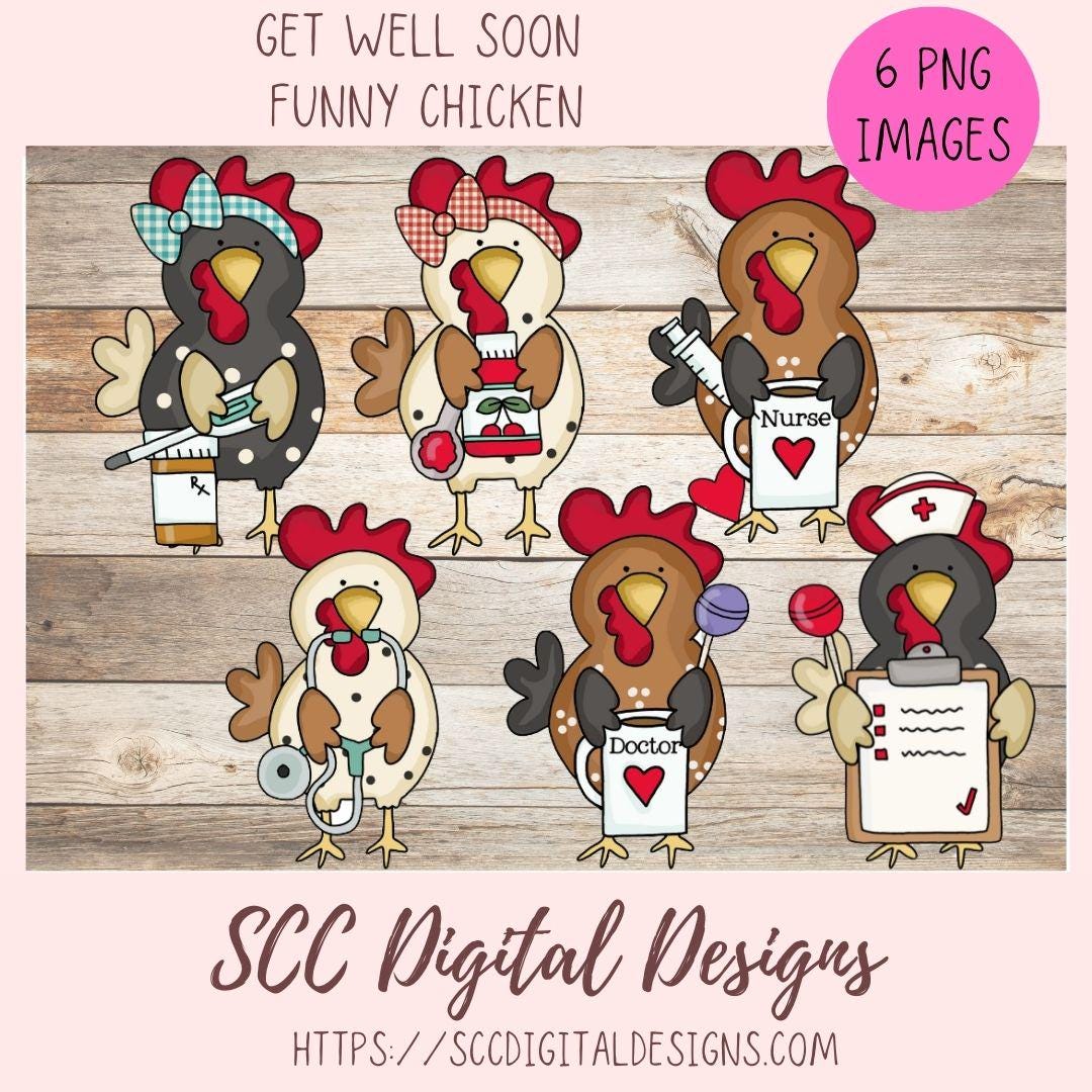 Get Well Soon Clipart, Funny Chicken No 1 Doctor Medical Chart DIY ...