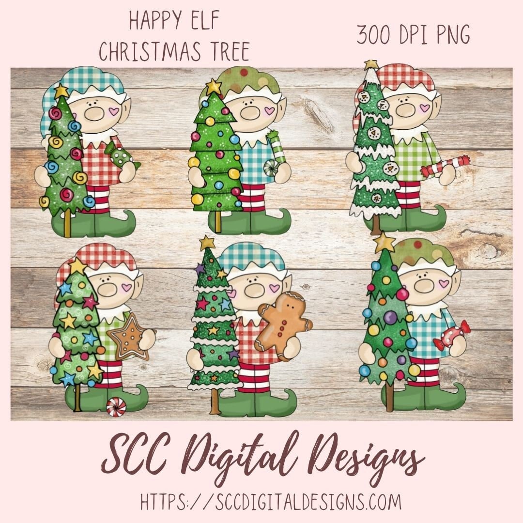 Christmas Elves Clipart, Trees Candy Gingerbread Cookie Clip Art for ...