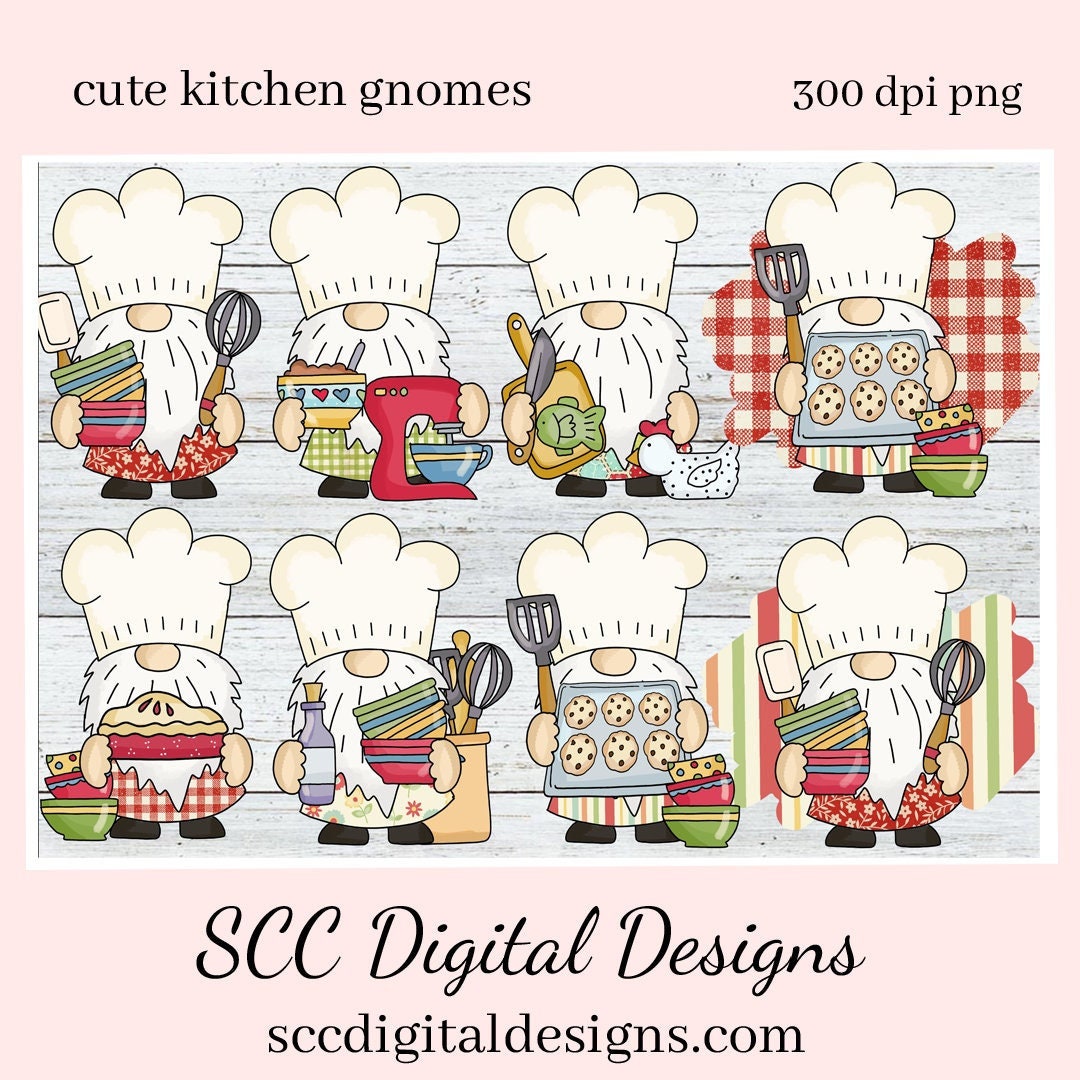 Kitchen Gnome Png Designs for Sublimation Designs for Aprons - Etsy