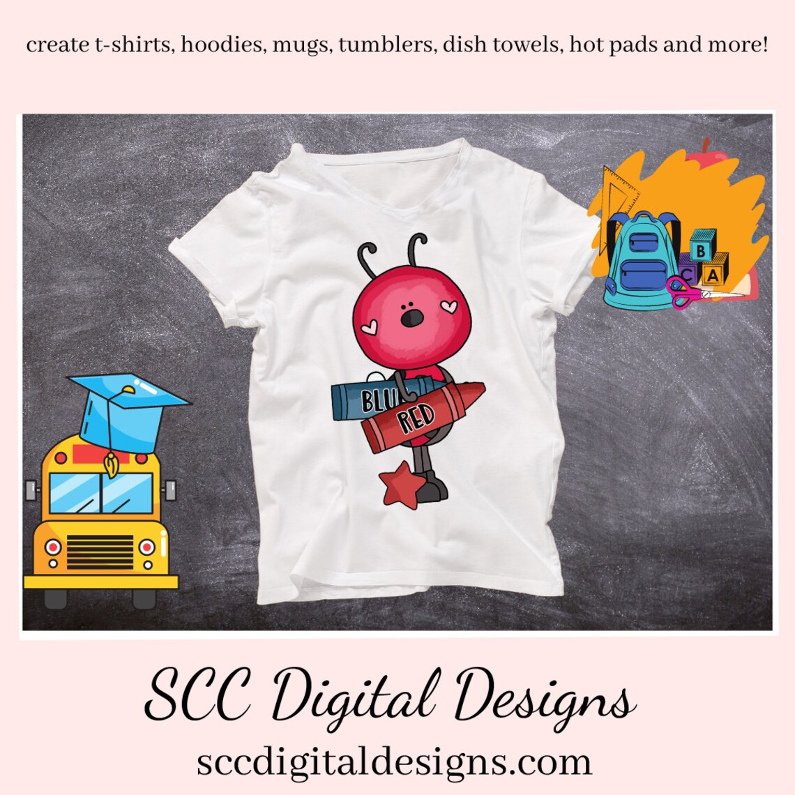 Red Bees School Days Clipart Crayons Glue Report Card - Etsy