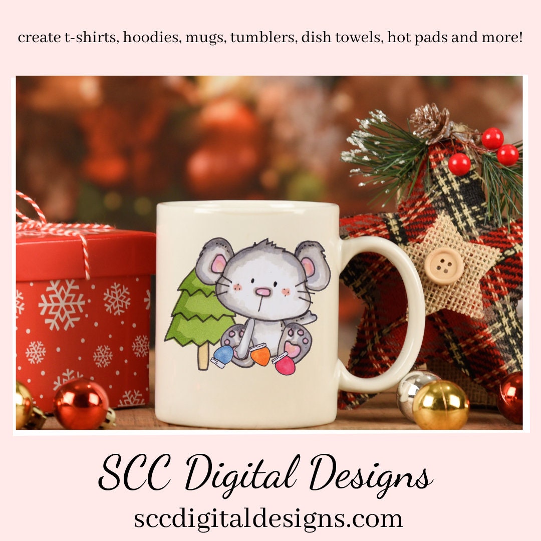 Christmas Mouse Clipart, Snowman PNG, Gingerbread, Reindeer, Xmas Tree ...