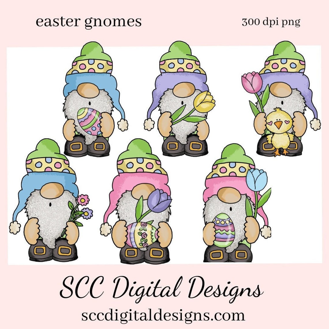 Easter Gnomes Clipart, Gnome PNG for Tumblers, Bunny Clip Art, Clipart ...