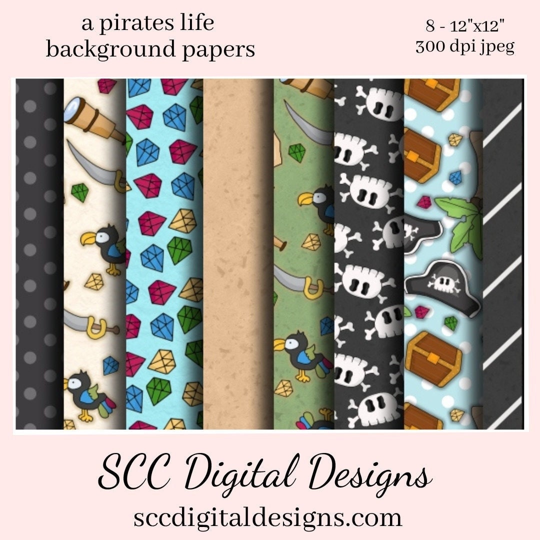 A Pirates Life Digital Paper - (8) 12"x12" 300 DPI JPEG Images ...