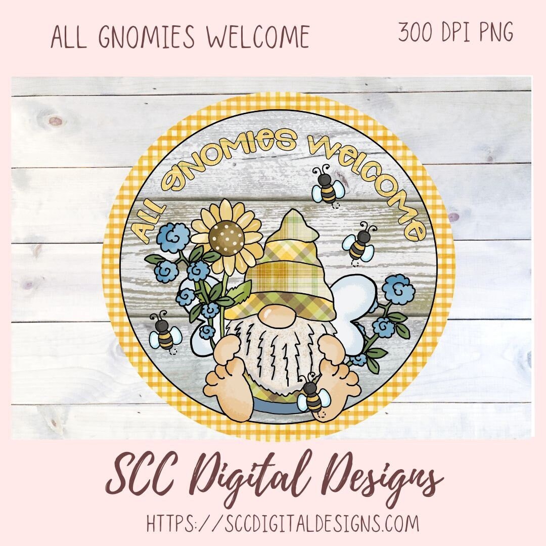 Gnomies Png Files for Wind Spinners Digi Stamps Sunflower - Etsy