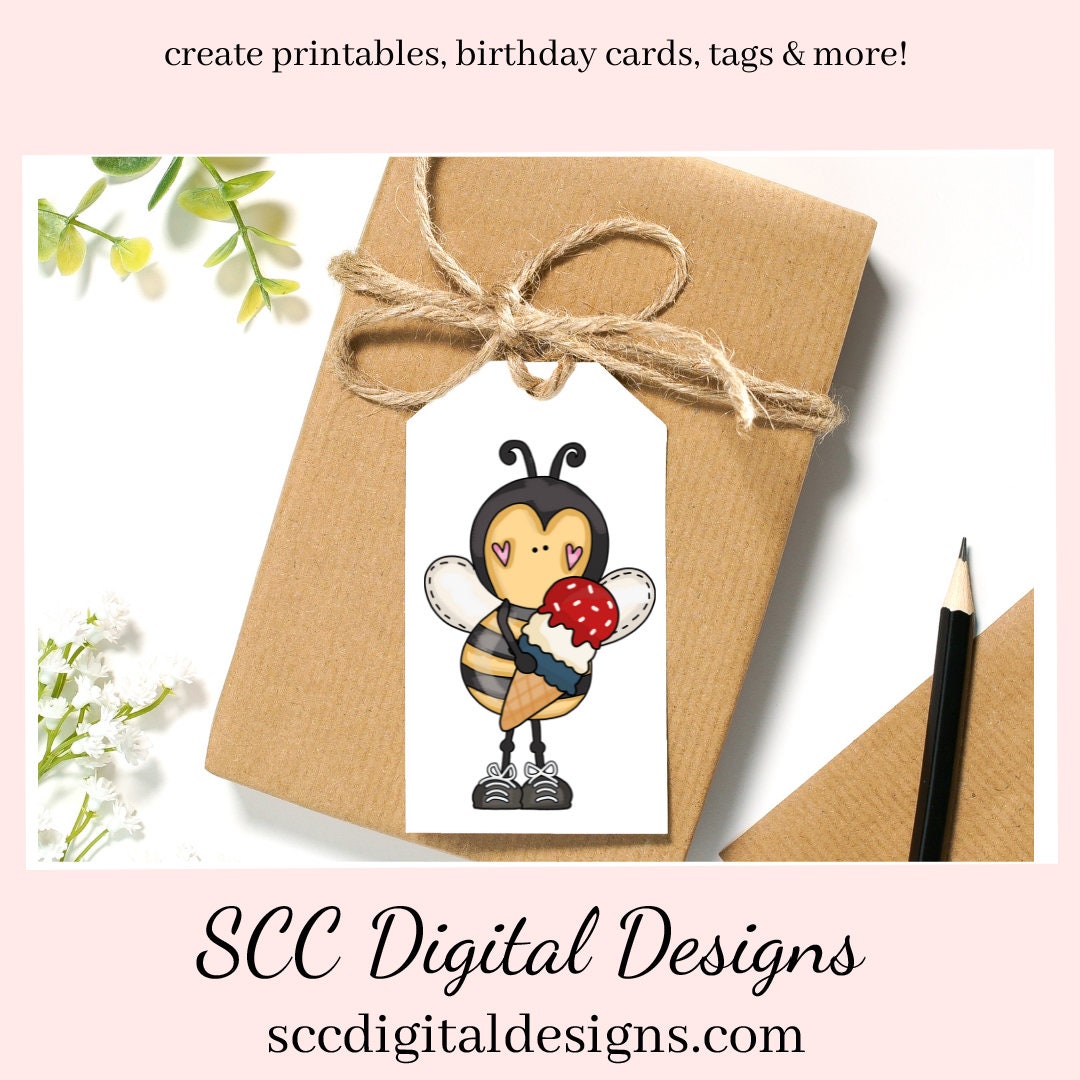 Patriotic Sweet Bees Clipart - Bee With Red, White and Blue Flag, July ...