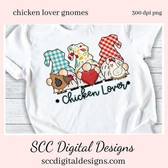Chicken Lover Gnomes Clipart Gnome With Chickens Create | Etsy