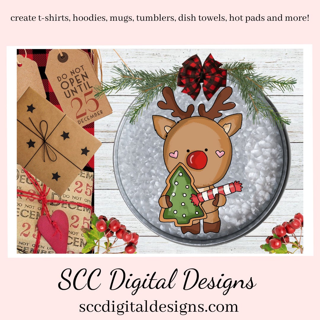 Reindeer Christmas PNG, Gingerbread Cookies Clipart, Xmas Treats, DIY ...