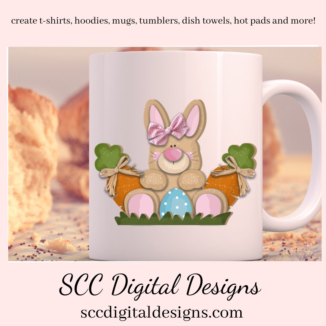 Easter Egg Bunny PNG, DIY Gifts for Girls, Babies Room Decor, Bunny PNG ...