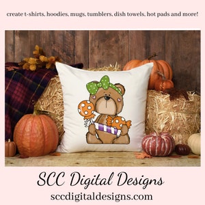 Halloween Bears PNG, Whimsical Bear Art, DIY Gift for Her, Pumpkin ...