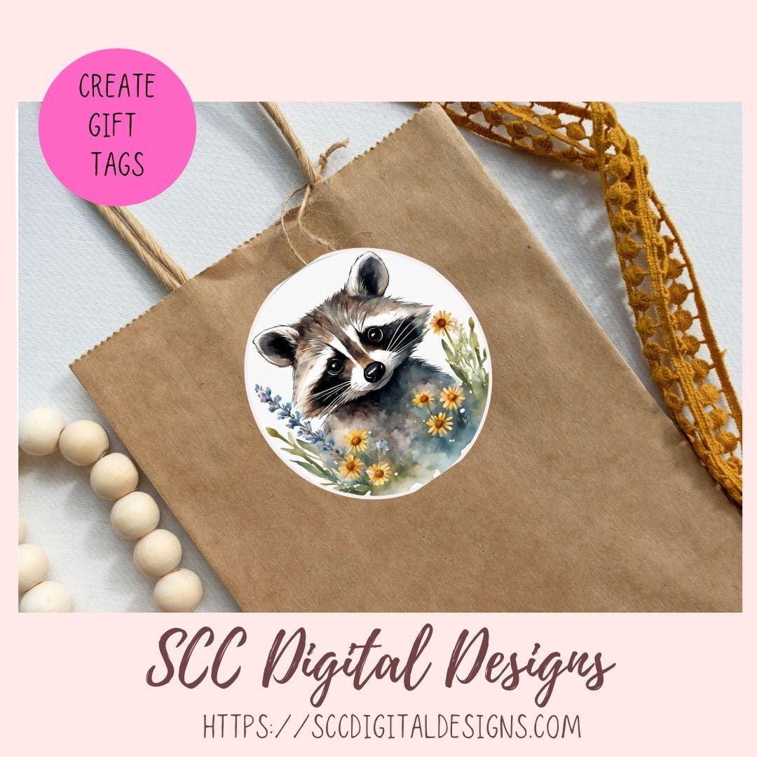 Racoon Clipart PNG, Digital Sticker Clip Art for Scrapbook Elements ...