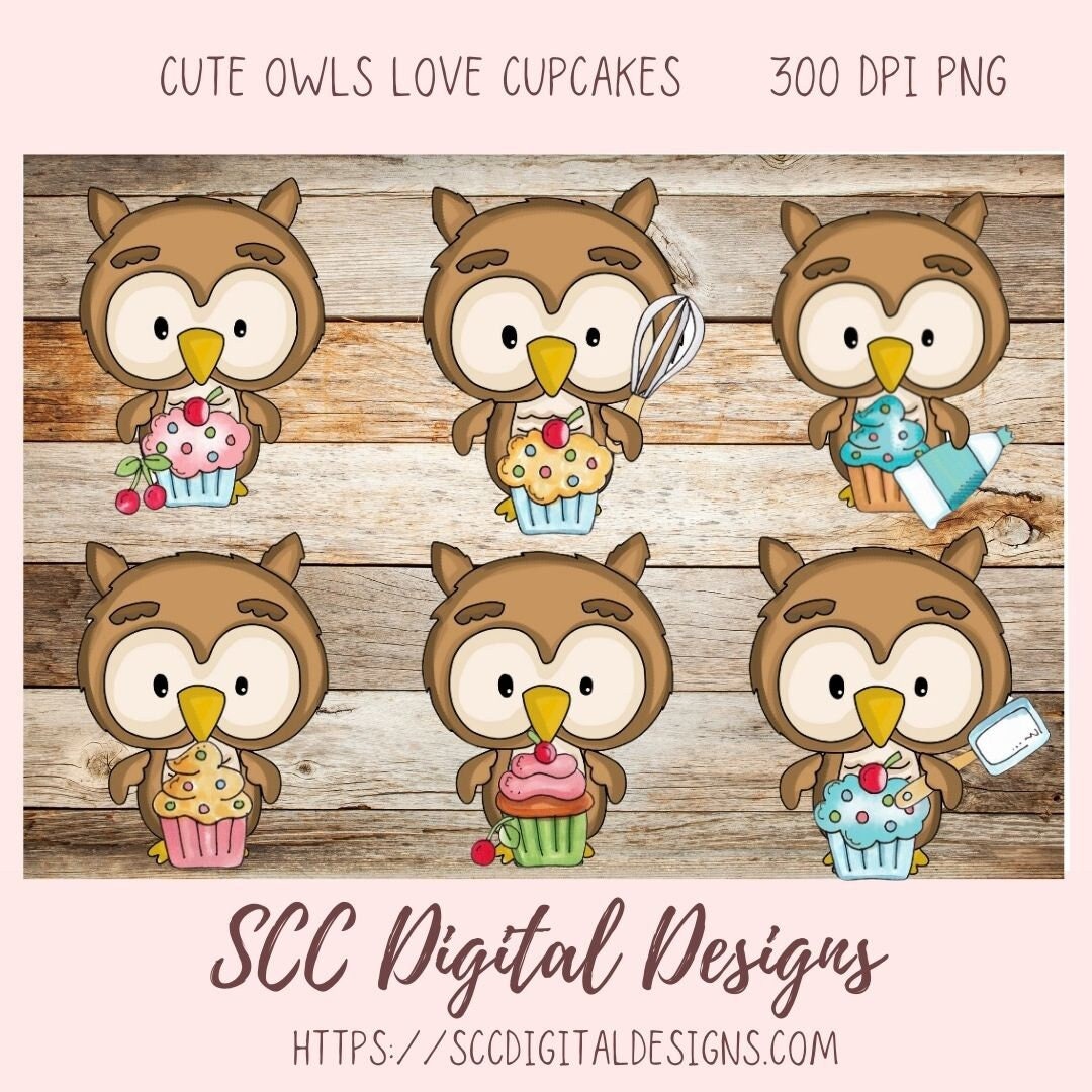 Cute Owl Pngs, Woodland Animals Clipart for Stickers for Kids, Cupcakes ...