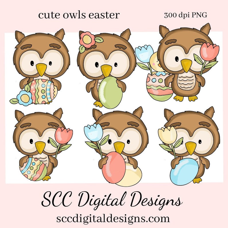 Cute Owl PNG, Easter Clip Art, Colored Eggs, Cute Easter Clipart ...