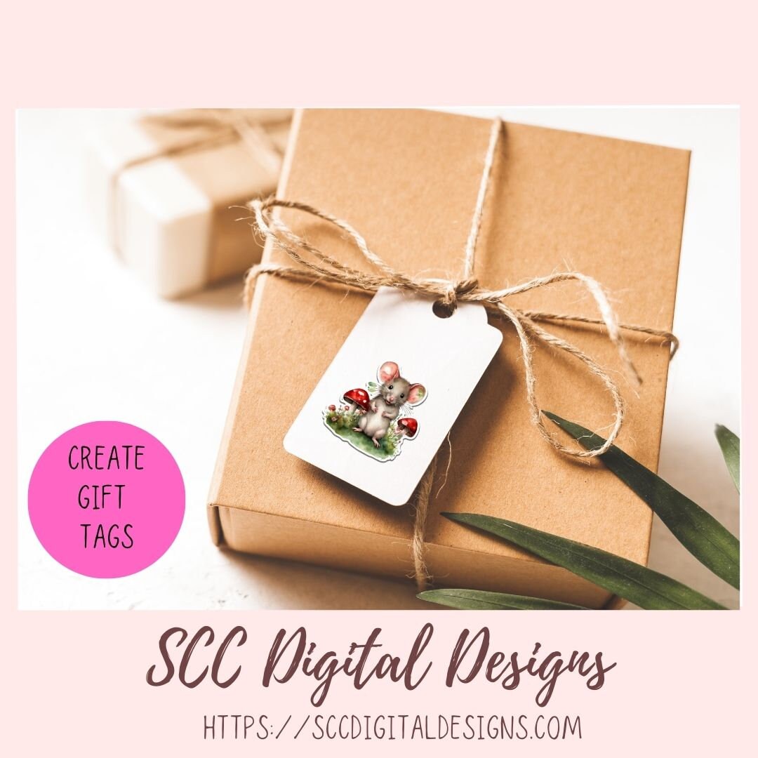 Cute Mice PNG Stickers for Digital & Paper Planners, Mushroom Mouse ...