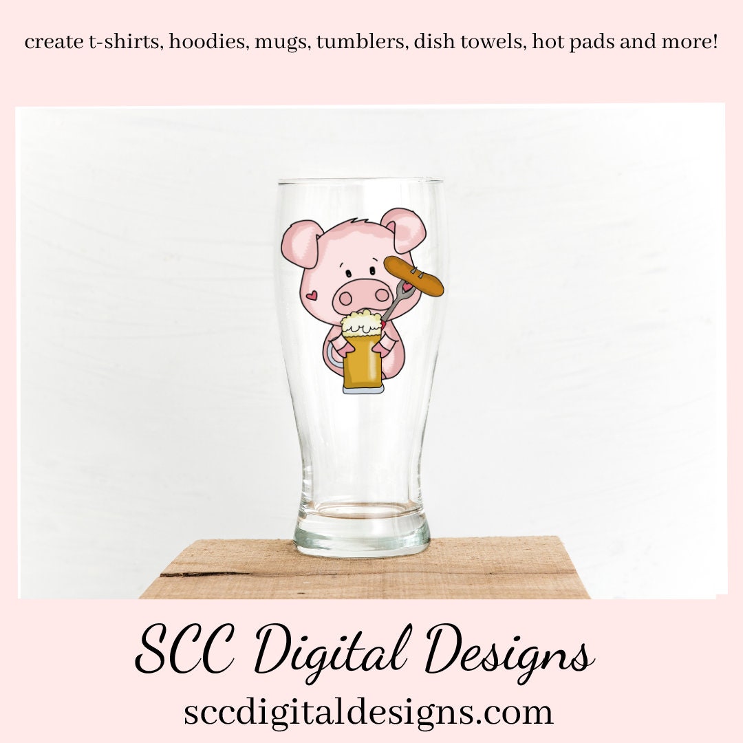 Sweet Pigs Father's Day Clipart, Pigs With Tools, No 1 Dad Sign, Beer ...