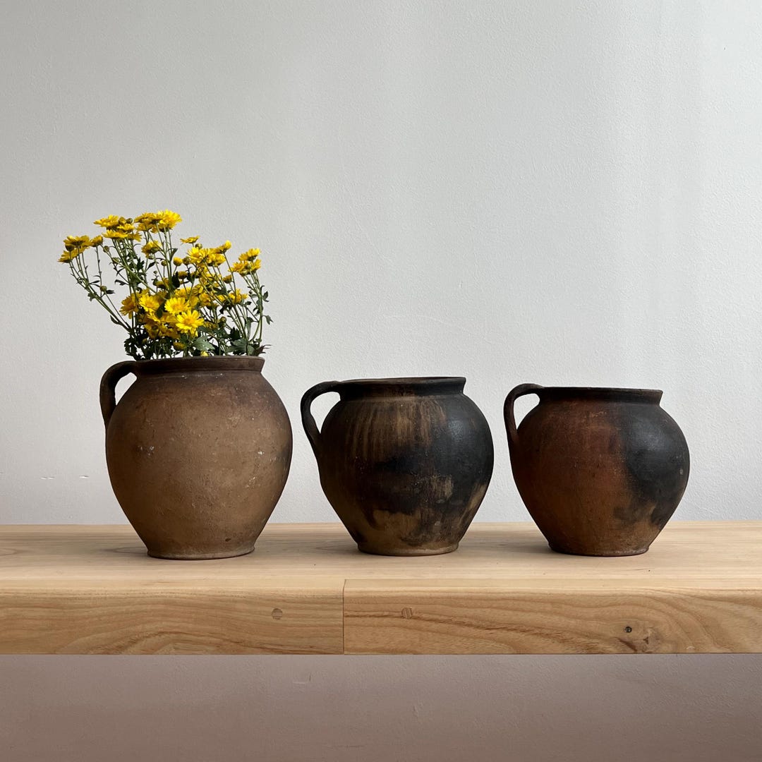 Ancient Clay Pot, Antique Clay Vessel, Rustic Ceramic Bowl, Pottery Jug ...