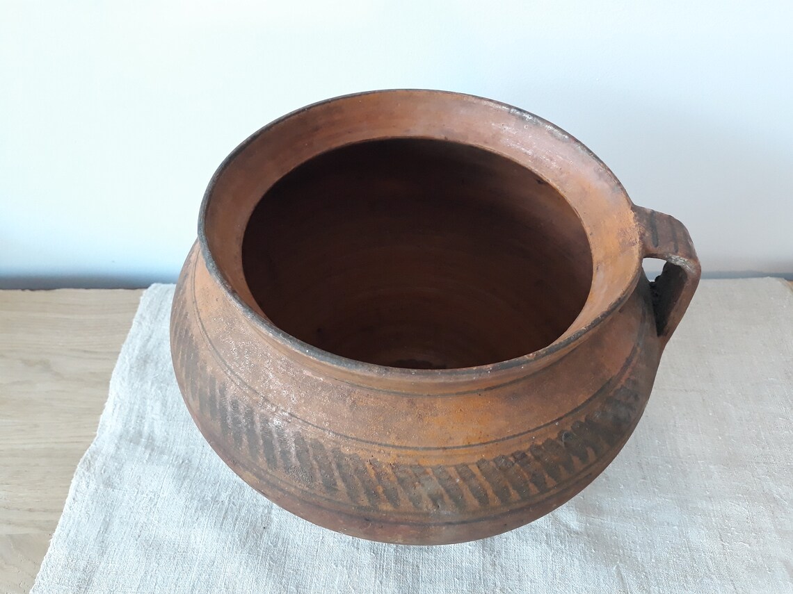 Ancient clay pot Antique clay vessel Rustic ceramic bowl | Etsy