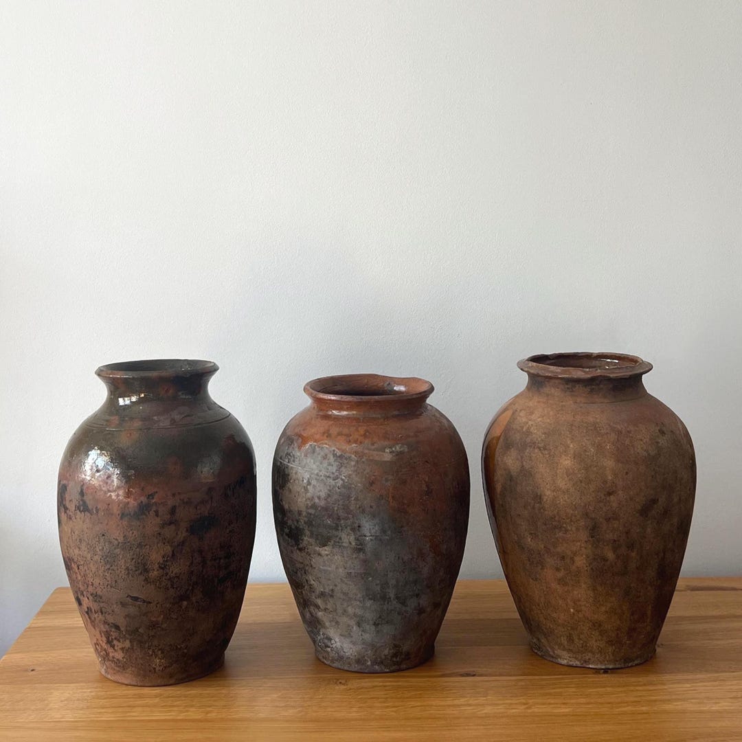 Ancient Clay Pot, Antique Clay Vessel, Rustic Ceramic Bowl, Pottery Jug ...