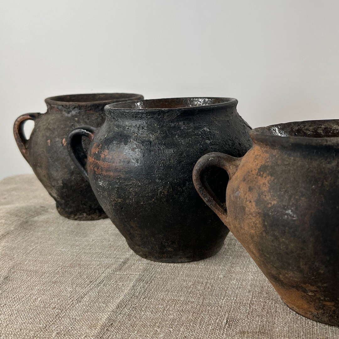 Olla de barro antigua, Vasija de barro antigua, Cuenco de cerámica ...