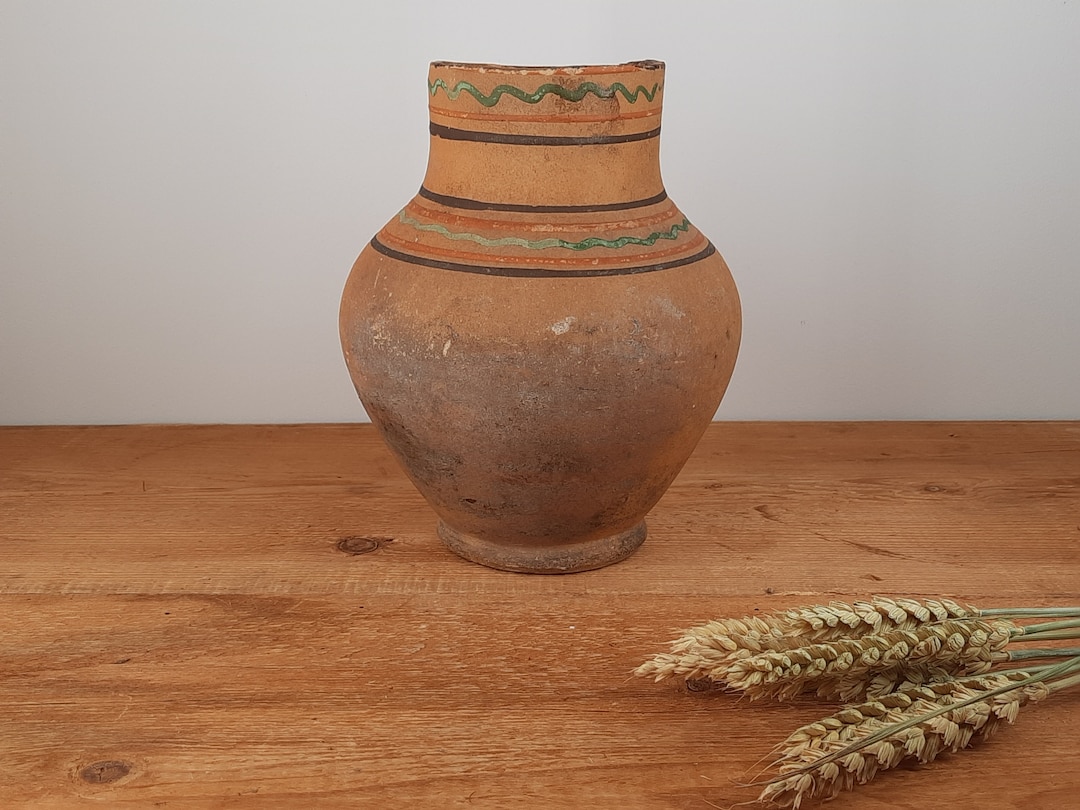 Olla de barro antigua Vasija de barro antigua Cuenco de - Etsy México