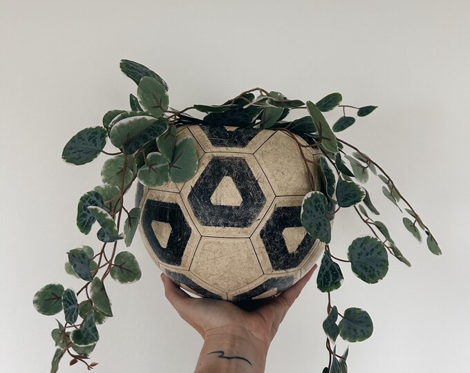 Vintage Soccer Ball Planter / Soccer Decor / Soccer Ball / Sport ...