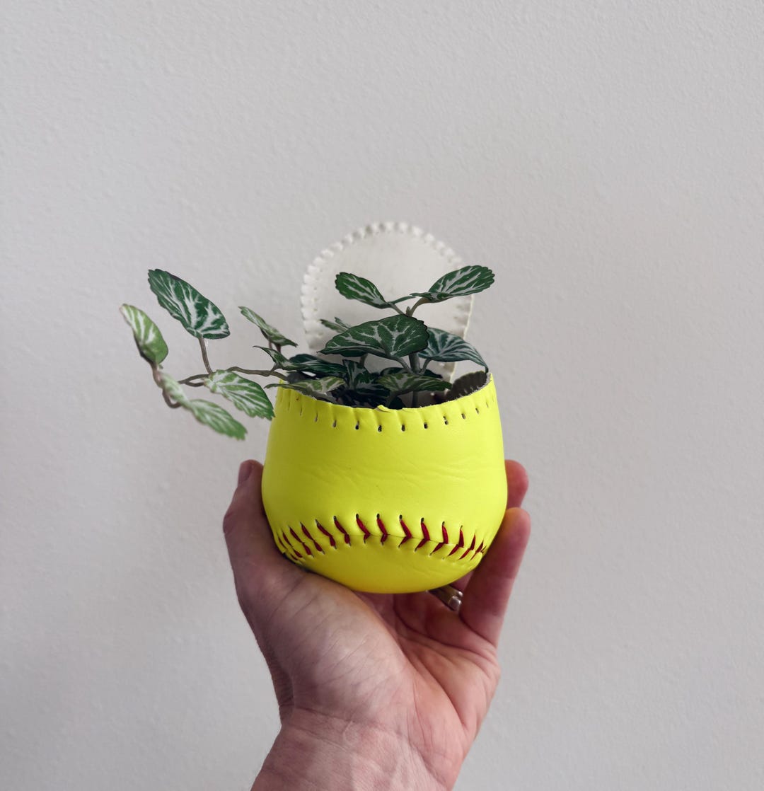 Handmade Softball Planter With Stand - Etsy
