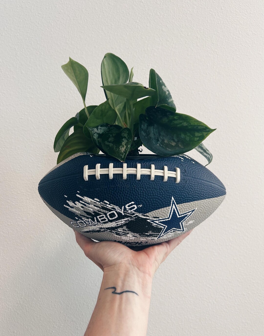 Dallas Cowboys Football / Football Planter / Vintage Dallas Cowboys ...