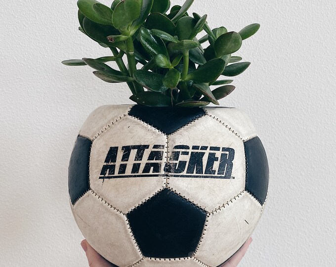 Soccer Ball Planter / Soccer Decor / Soccer Ball / Vintage Soccer Ball ...