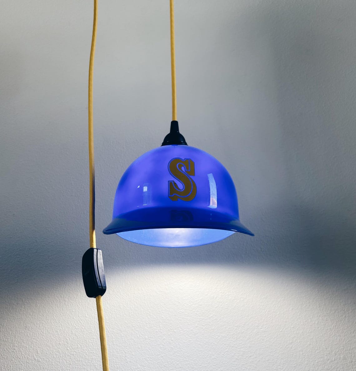 Baseball Pendant Light / Pendant Plug in Light / Custom Pendant ...
