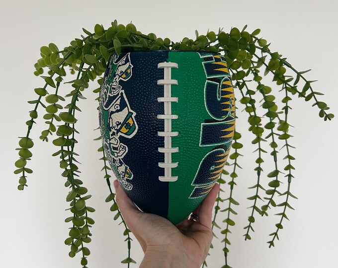 Vintage University of Notre Dame Football / Football Planter / Vintage ...