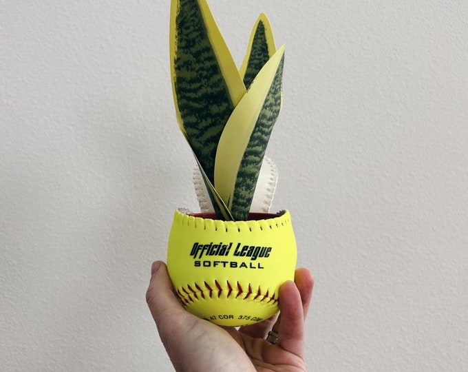Softball Planter / Softball Decor / Softball Gift / Baseball Decor ...