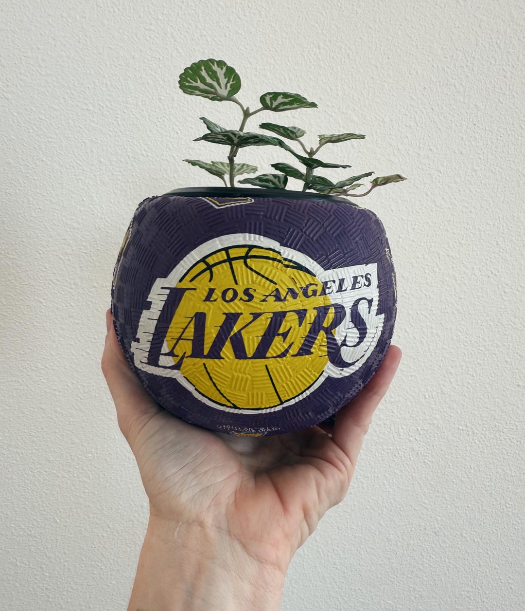 Los Angeles Lakers Basketball / Basketball Planter / Upcycled ...