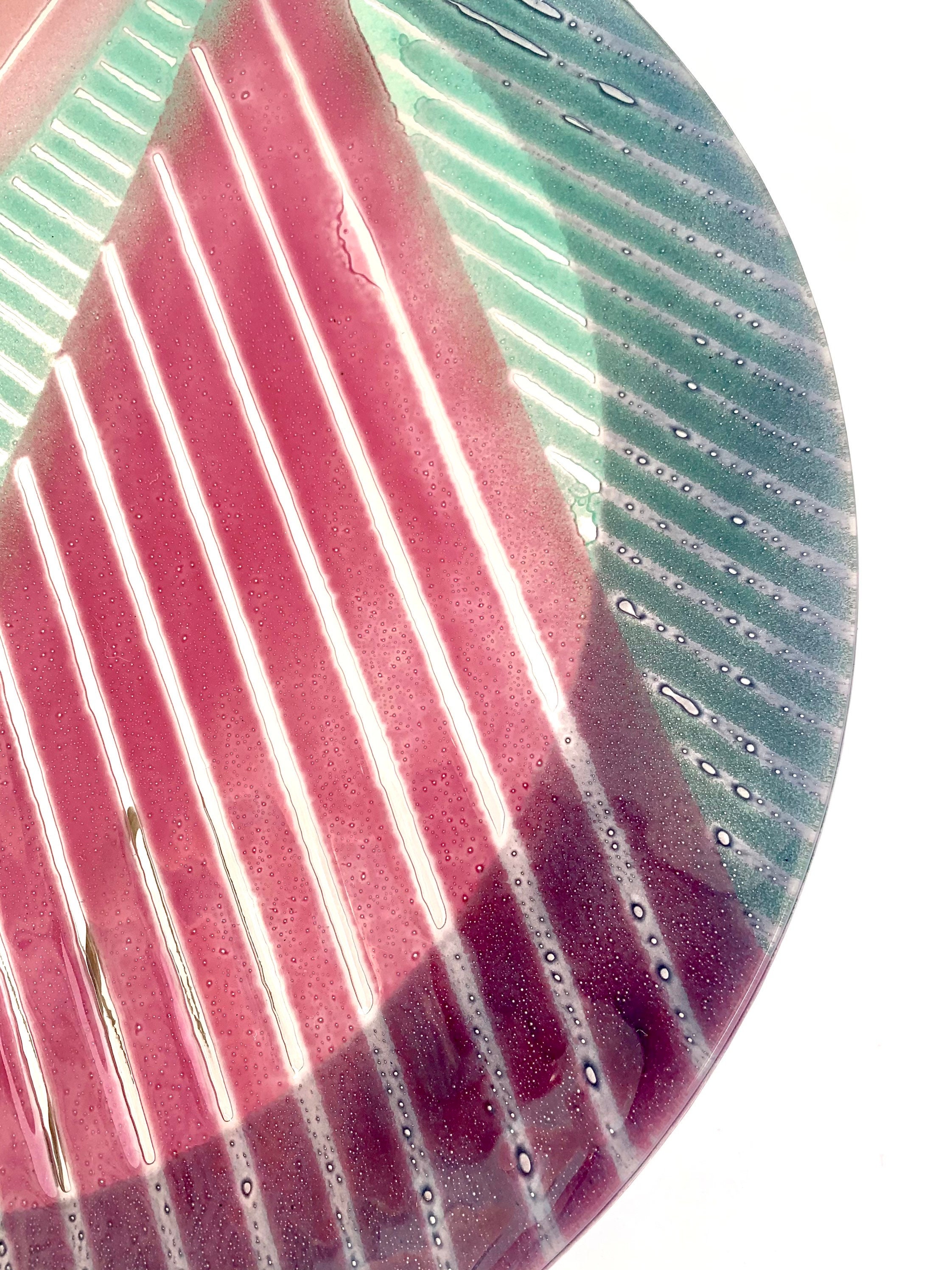 Sherry Schuster Artist Signed Fused Art Glass Display Plate - Etsy