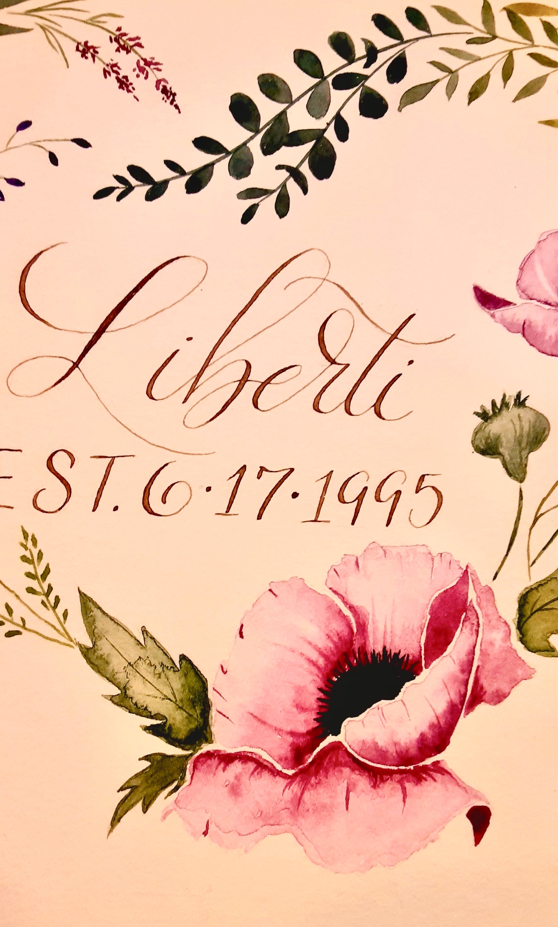 Established Sign, Wedding Date Sign, Custom Watercolor Date Sign ...