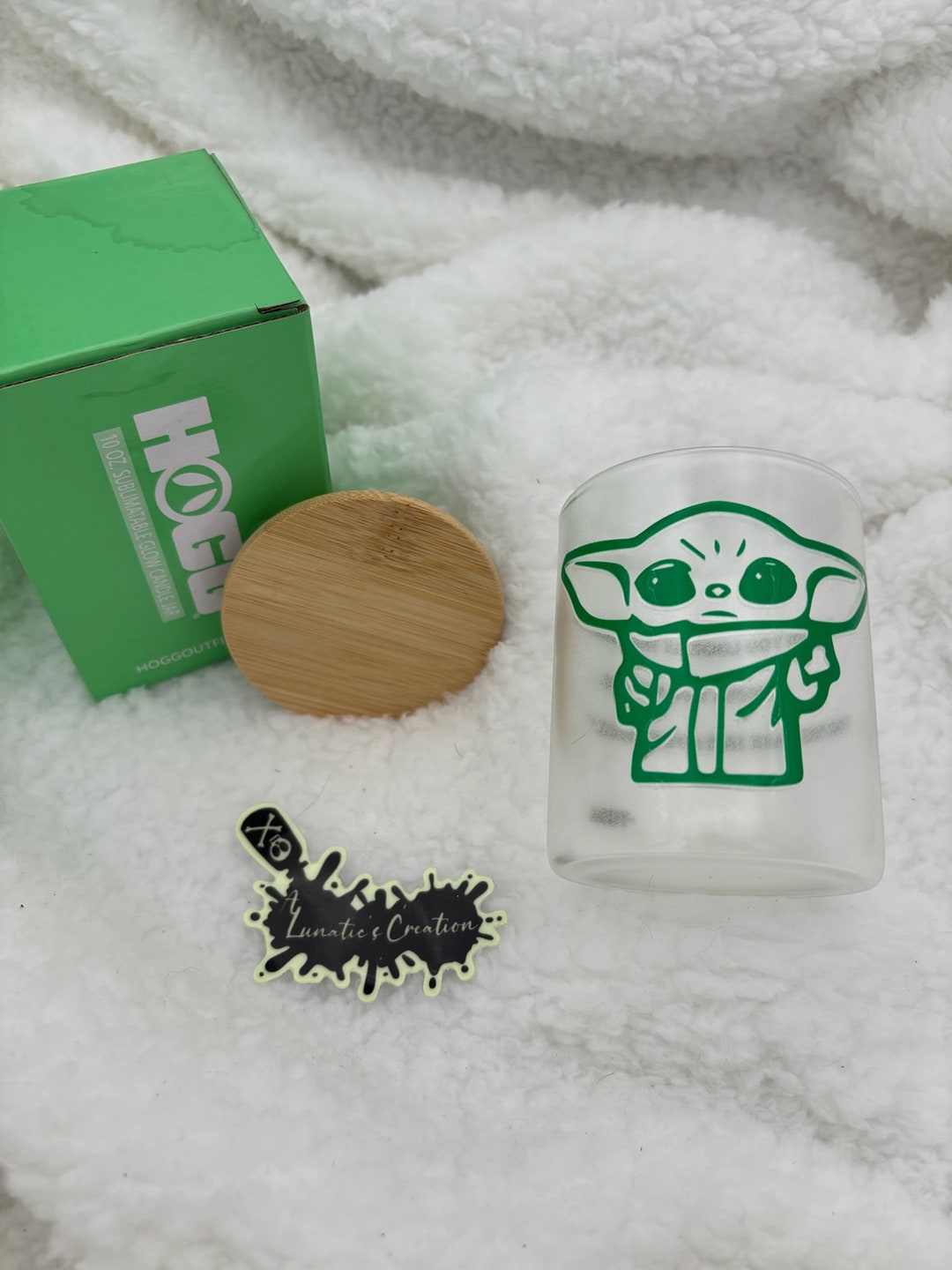 Yoda Quote Green Glow 10oz Glass Trinket/ Candle Jar With Bamboo Lid ...