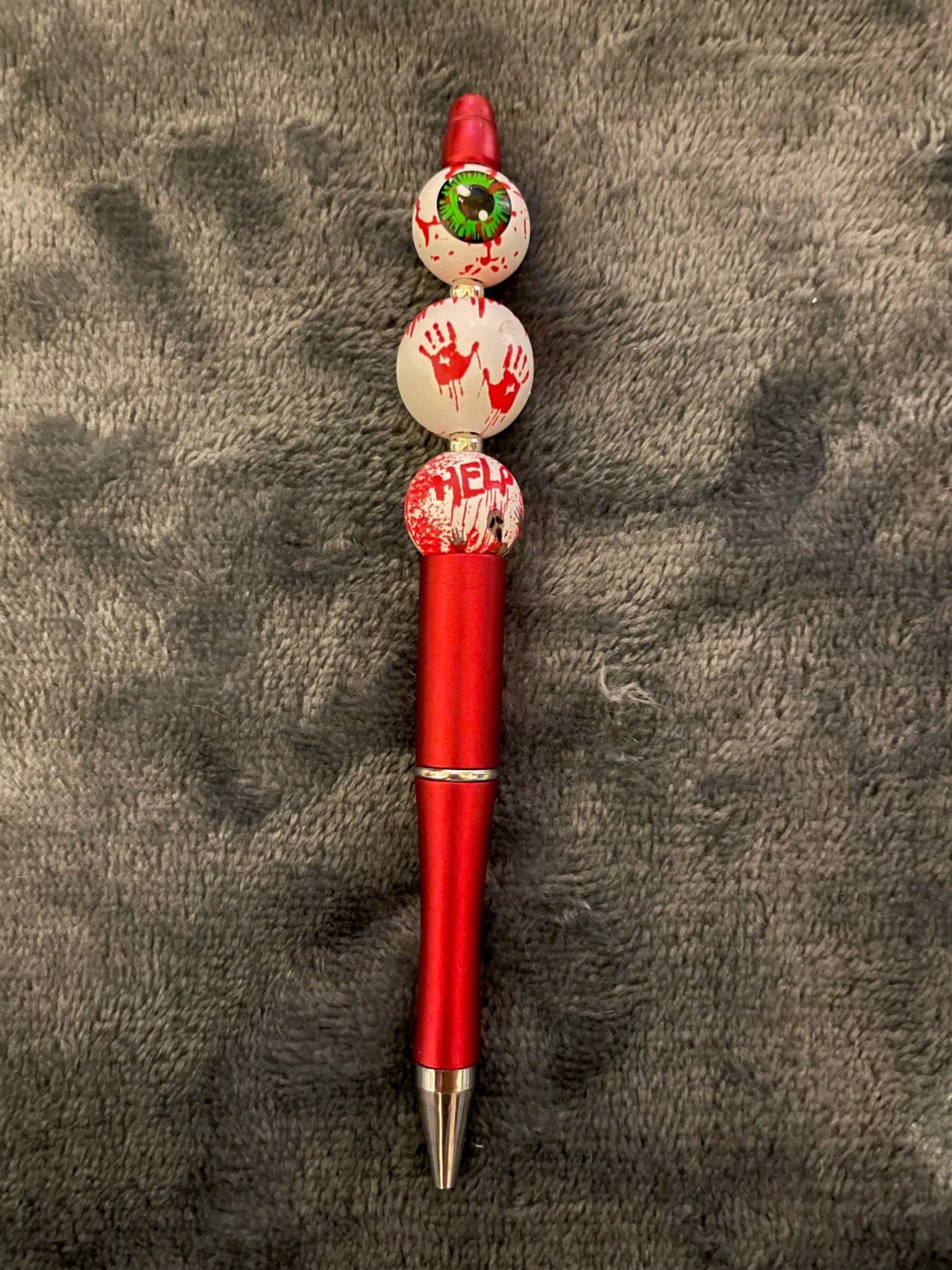 Horror Movie Beaded Pens Spooky Beaded Pens W/ Knife Charm - Etsy