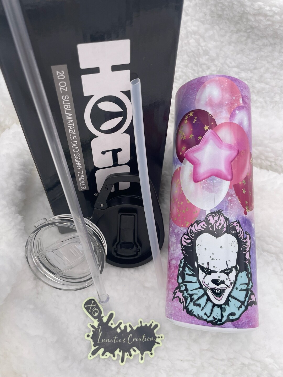 Pastel Pennywise 20oz Straight Sublimated Duo Skinny Tumbler - Pink ...