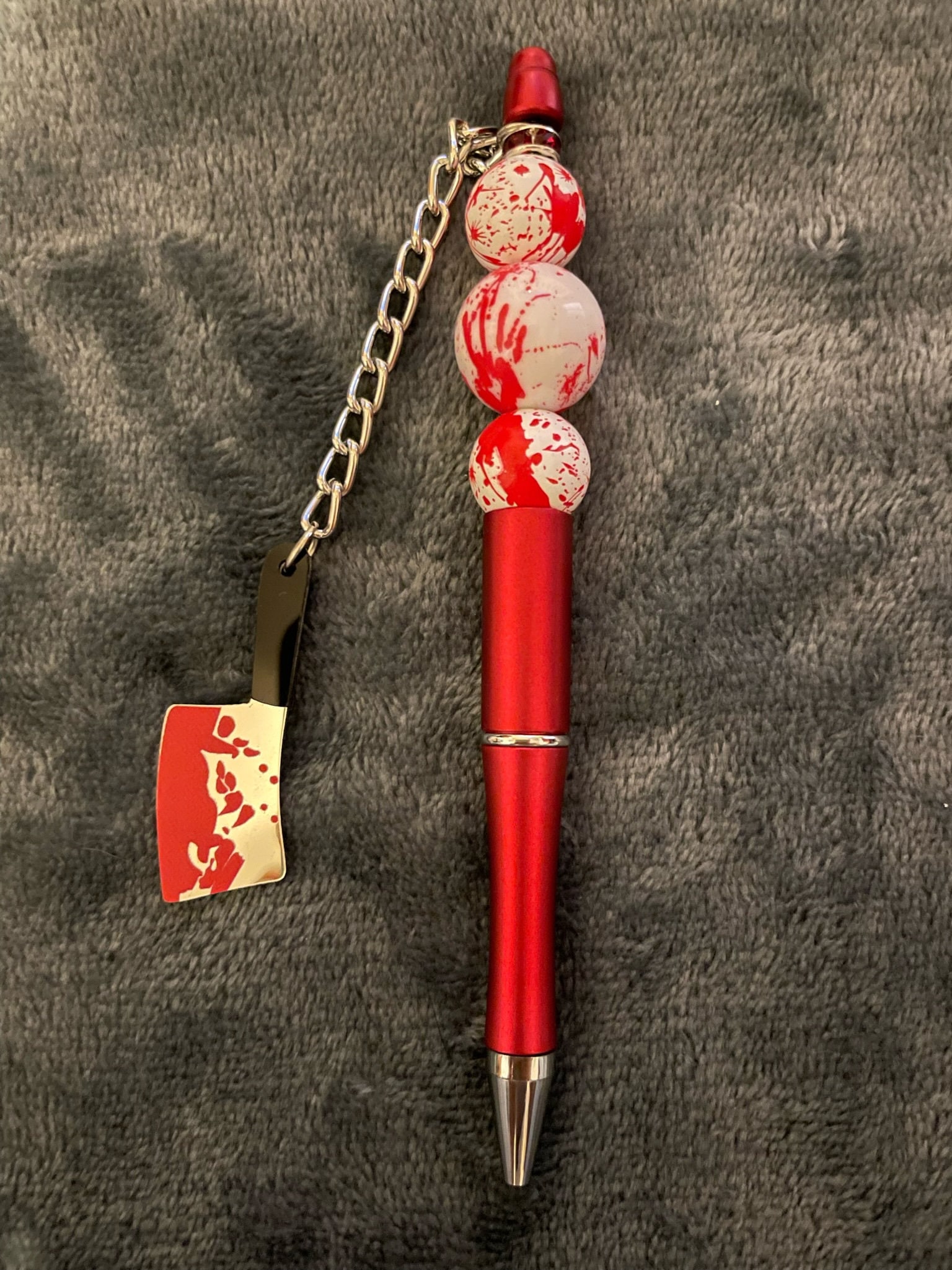 Horror Movie Beaded Pens Spooky Beaded Pens W/ Knife Charm - Etsy