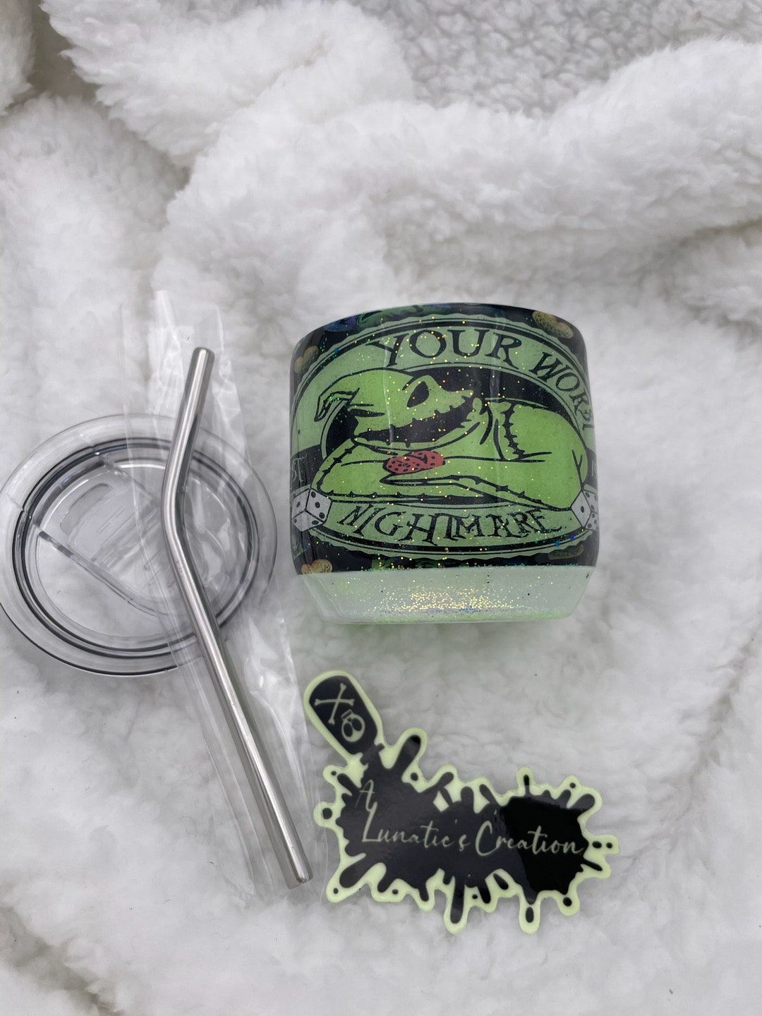 Shot Glass, 4 Oz Mini Tumbler, Your Worst Nightmare Oogie Boogie ...
