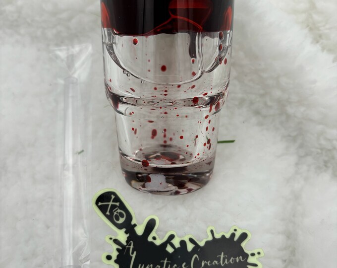 3oz Blood Drip Shot Glass - Red Lava Drip Shot Glass W/ Bamboo Lid and ...