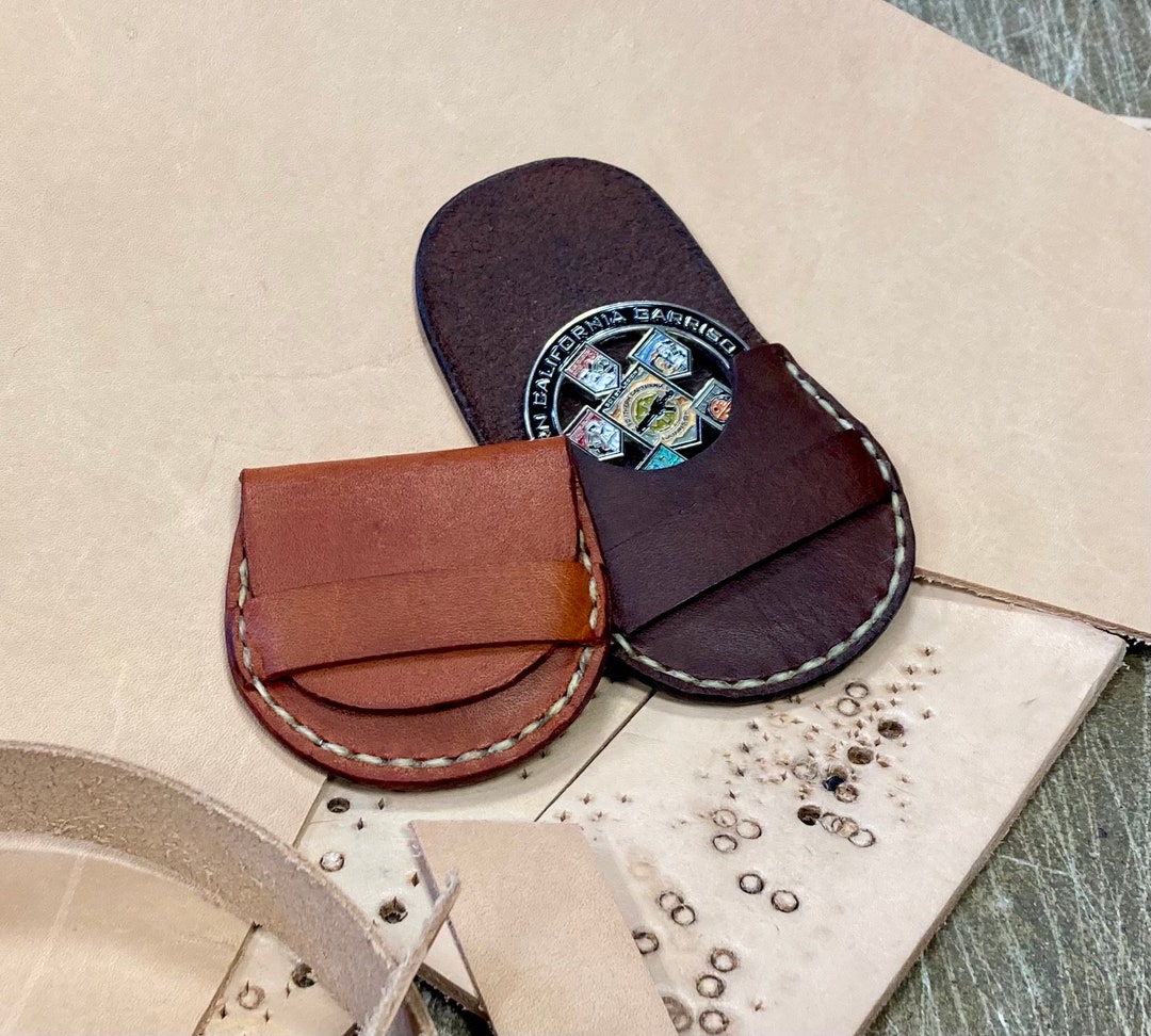 Leather Challenge Coin Pocket Pouch - Etsy