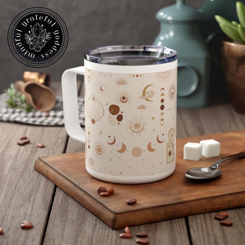 Moon Phases Insulated Coffee Mug: Mystical Astrology Gift - Etsy