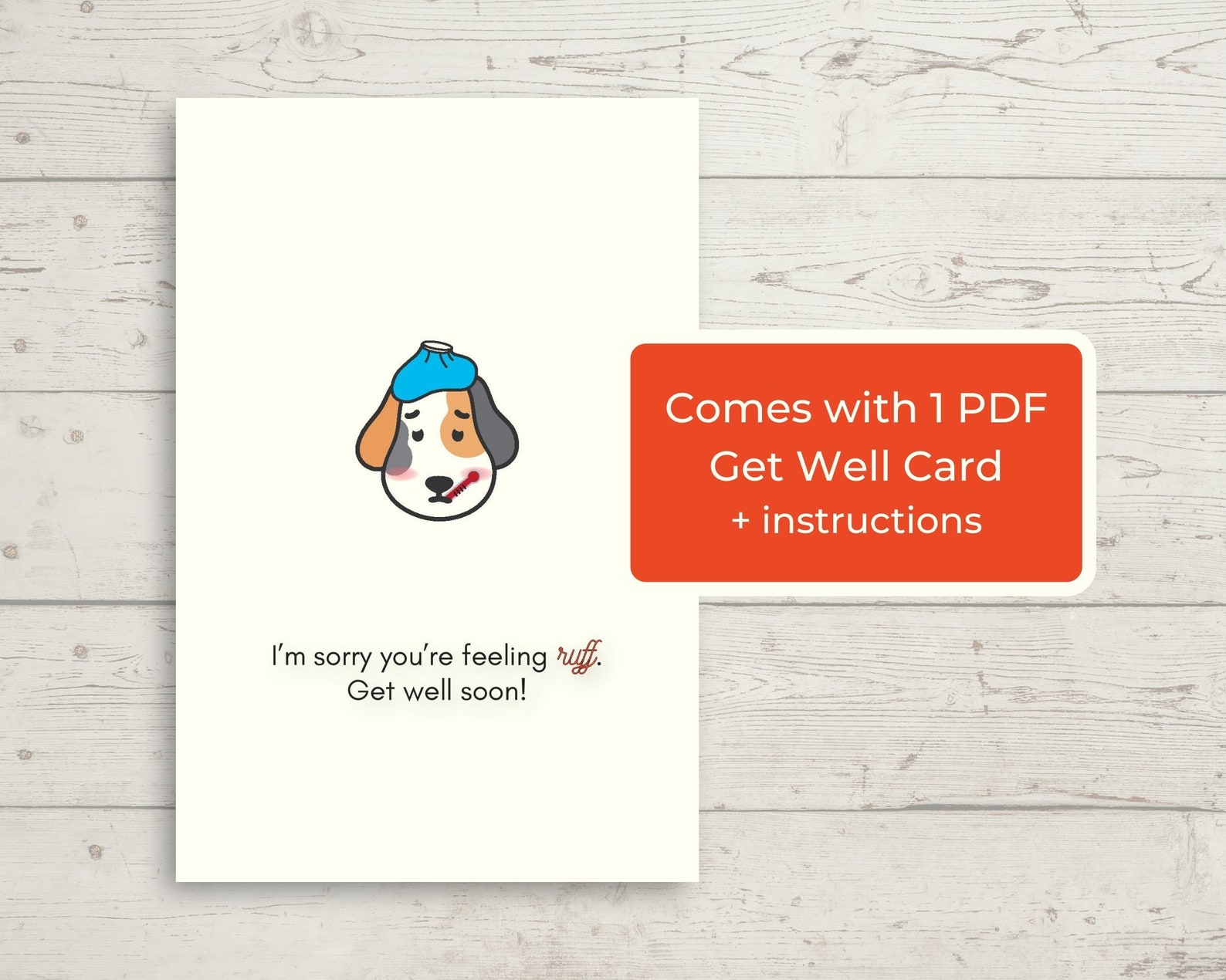 Printable Dog Get Well Card - Etsy