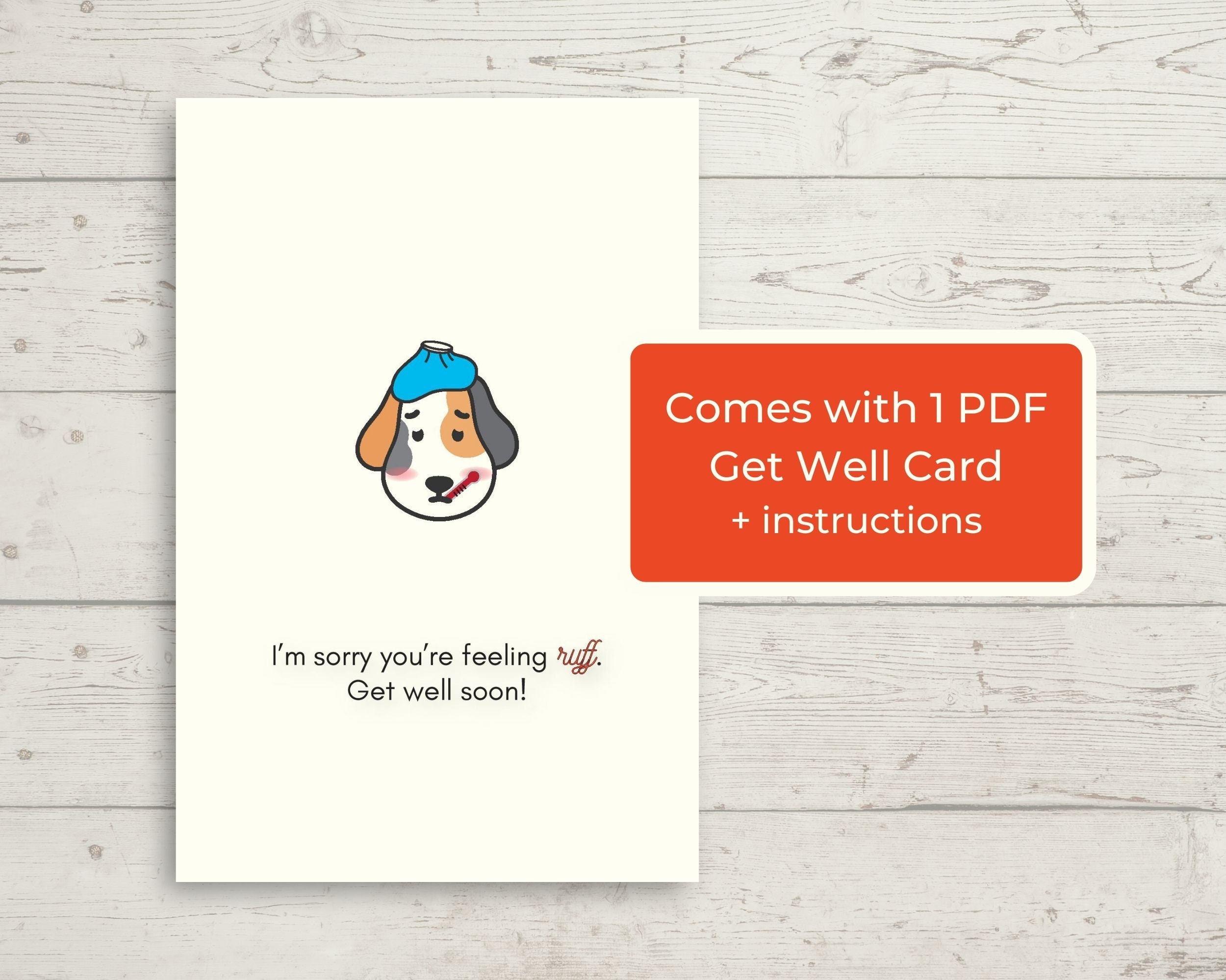 Printable Dog Get Well Card - Etsy