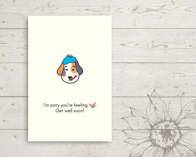 Printable Dog Get Well Card - Etsy