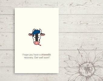 Cow Get Well Card | Etsy