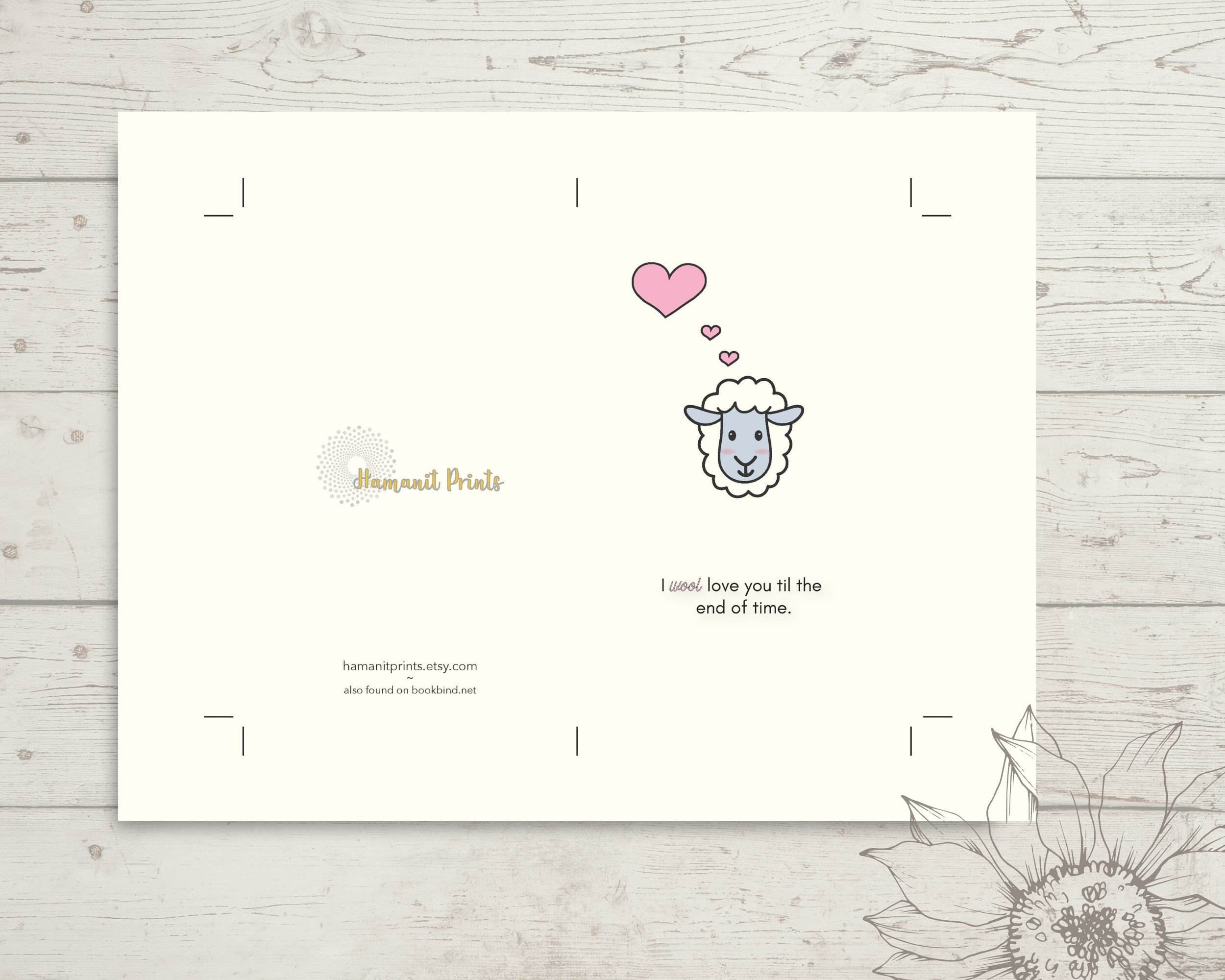 Printable Sheep Love You Card - Etsy