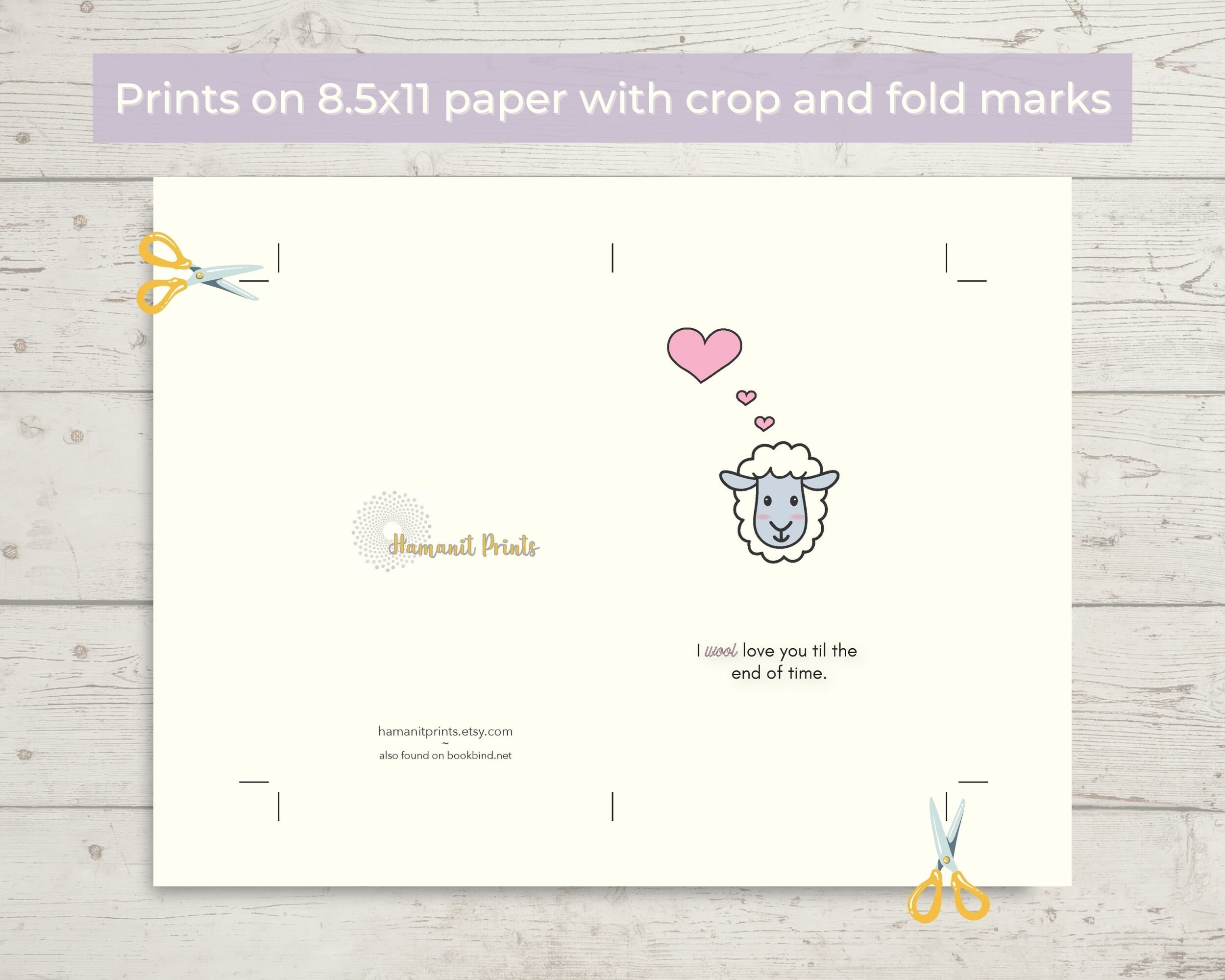 Printable Sheep Love You Card - Etsy