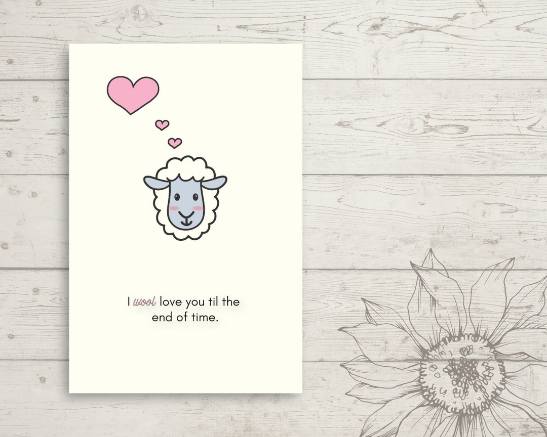 Printable Sheep Love You Card - Etsy
